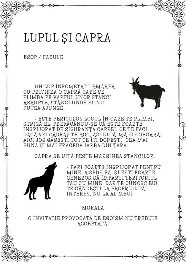Fabule Esop – Lupul și Capra – VB Learning Hub