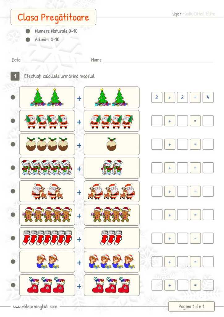 Clasa Pregătitoare. Adunări și scăderi în intervalul 0-10. – VB ...