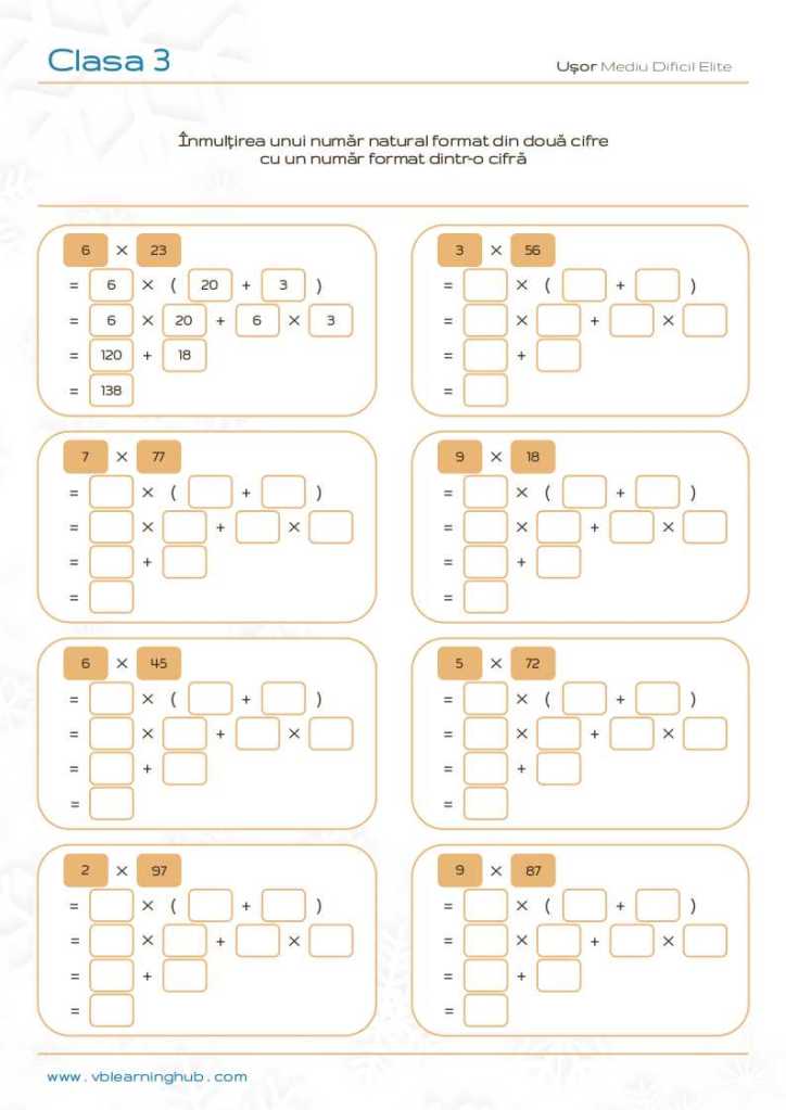 clasa 3 matematica fisa de lucru inmultirea – VB Learning Hub