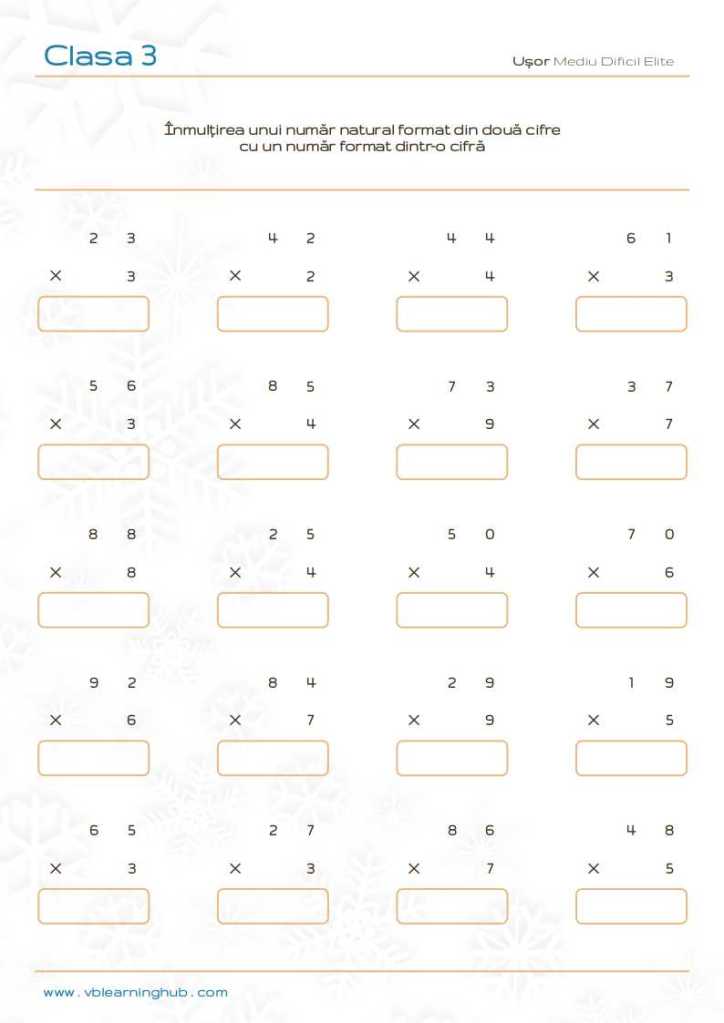 Clasa 3. Înmulțirea unui număr natural format din două cifre cu un ...