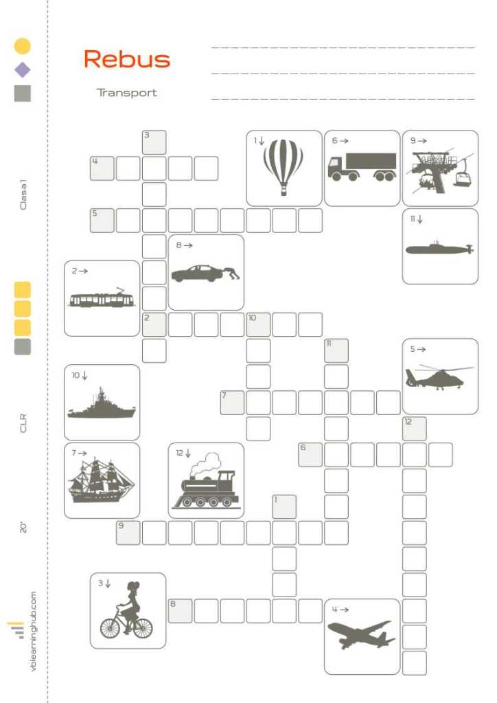 Clasa 1. Rebus. Mijloace de transport. – VB Learning Hub