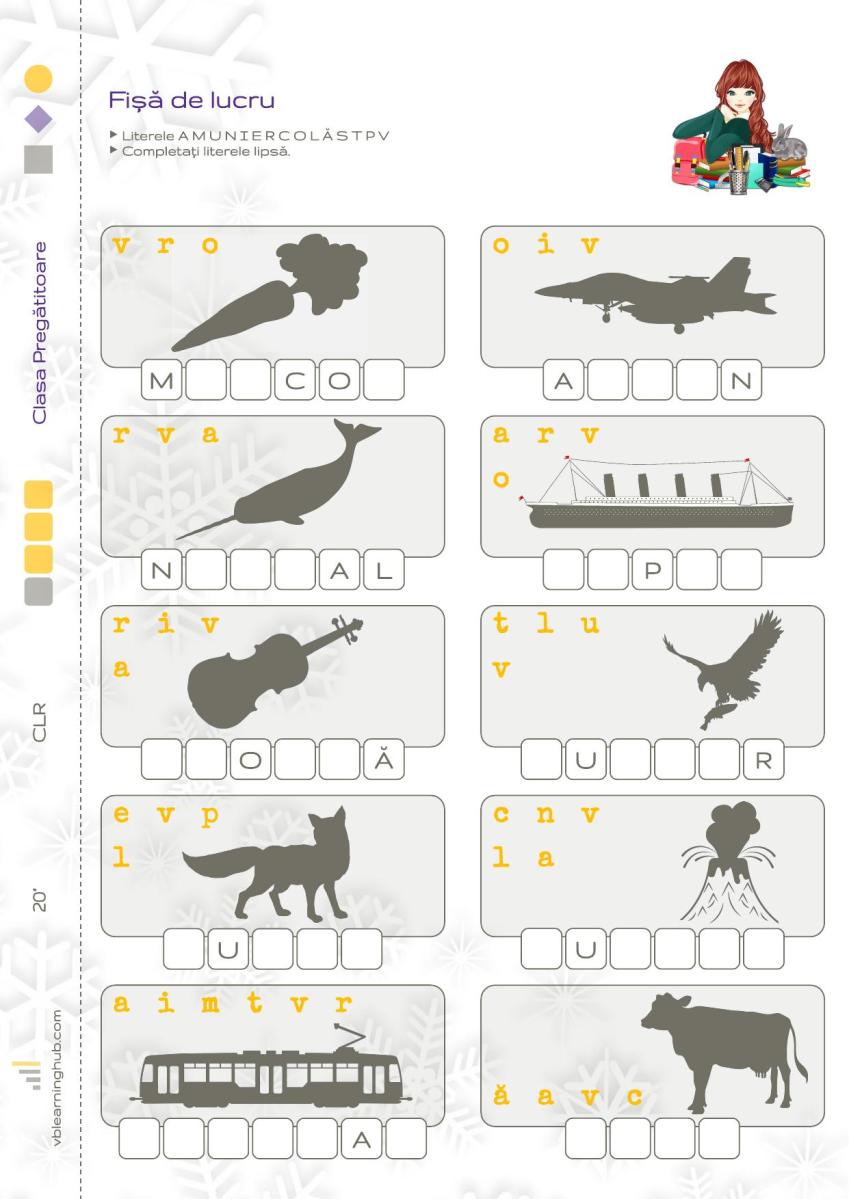 Clasa Pregătitoare. Fișă de lucru. Litera V – VB Learning Hub